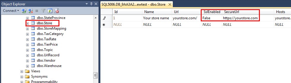 How To Disable Ssl Secure Url From Database For Nopcommerce