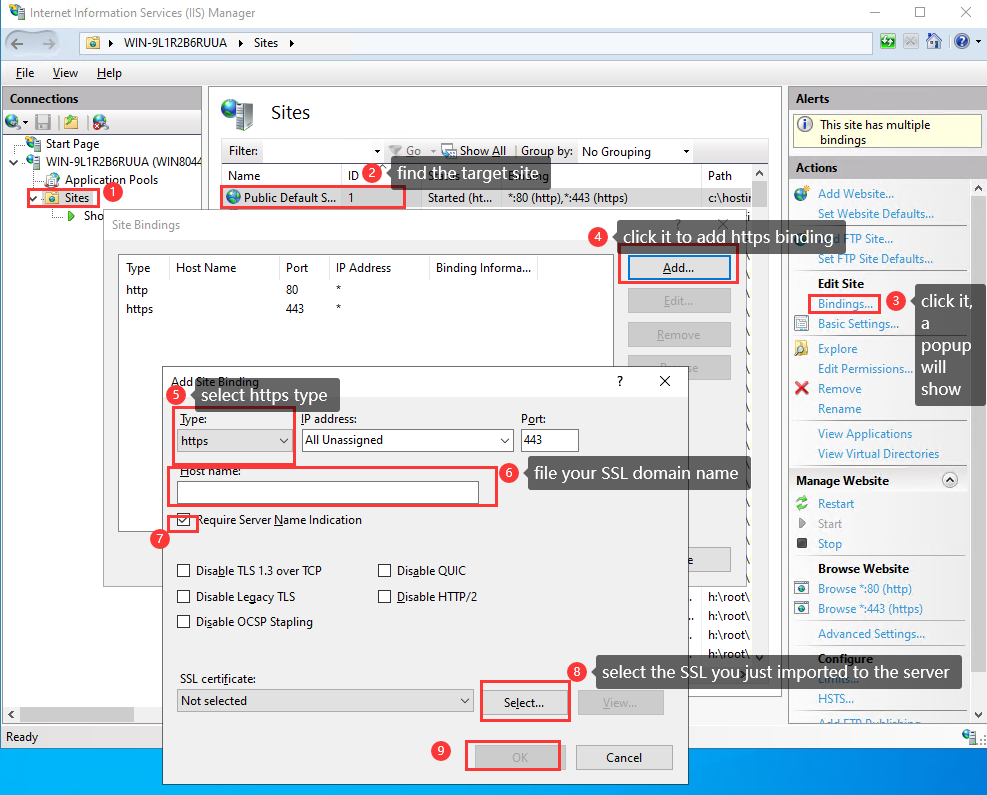 How to import SSL to IIS - SharkASP.NET