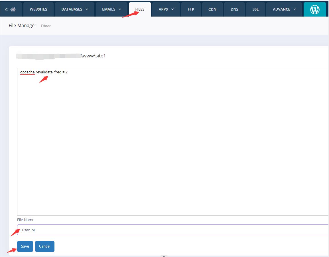 How to adjusting PHP OPCache from .user.ini ? - SharkASP.NET