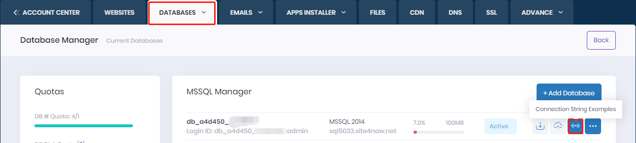 How to find my database connection string sample - SharkASP.NET