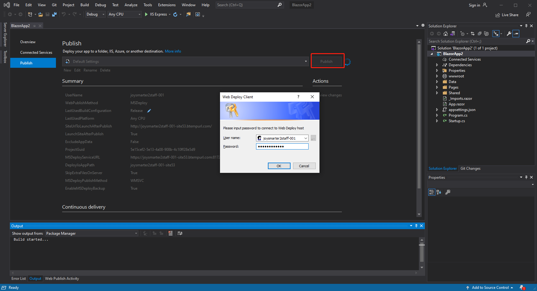 How do I deploy a Blazor application - SharkASP.NET